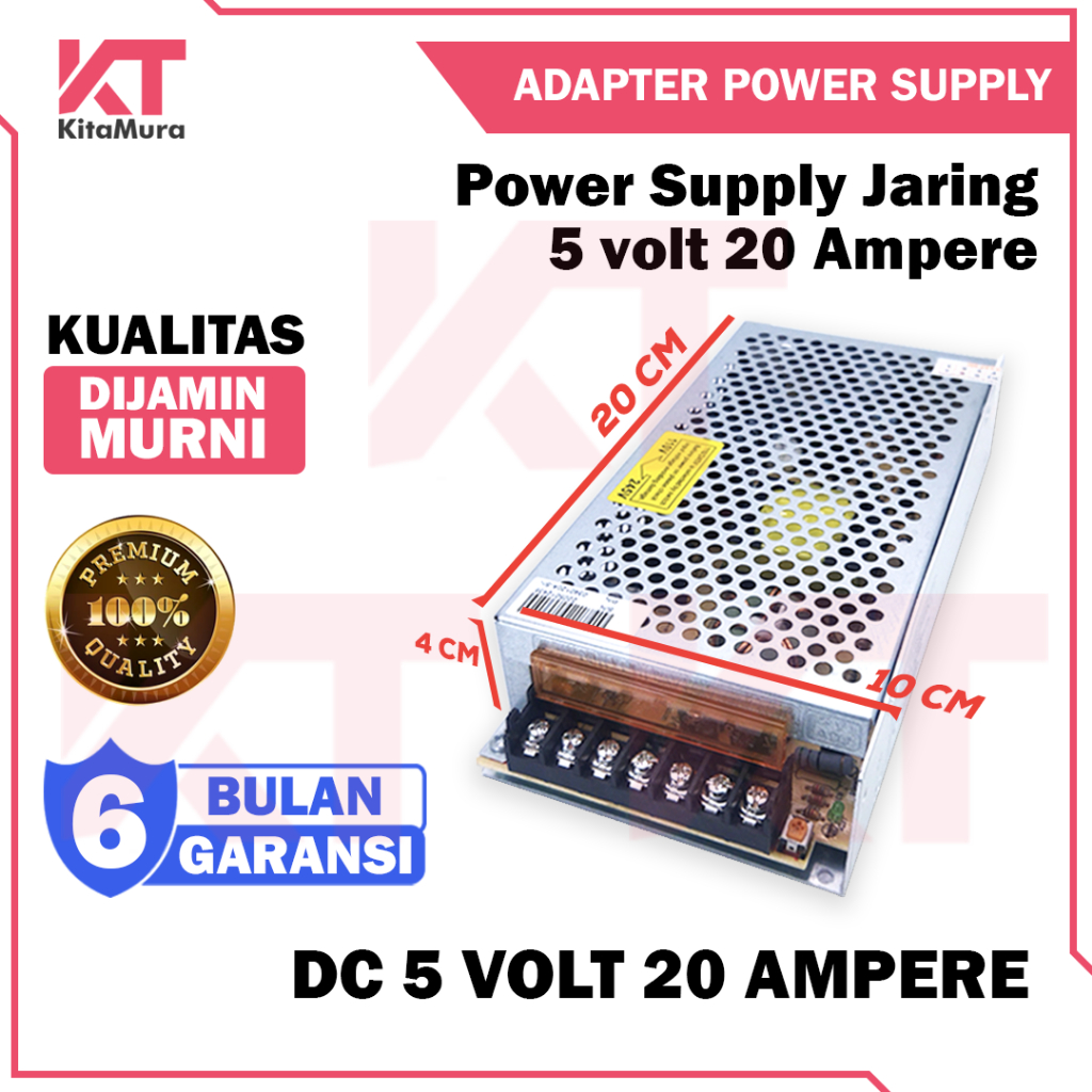 Jual Power Supply 5V/20A DC Switching Jaring Adapter | Shopee Indonesia