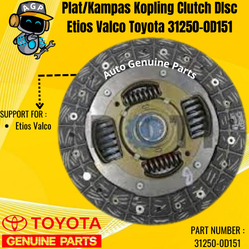 Jual Plat/Kampas Kopling Clutch DIsc Etios Valco Toyota 31250-0D151 ...