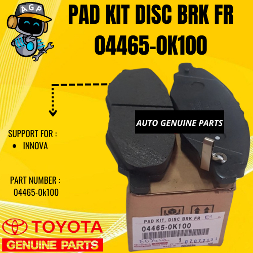 Jual PAD KIT DISC BRAKE FOR 04465-0K100 - Kampas Rem Depan Innova Original | Shopee Indonesia