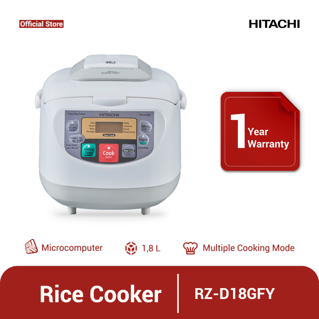 Jual HITACHI Rice Cooker Micro komputer 1,8L White RZ-D18GFY | Shopee ...