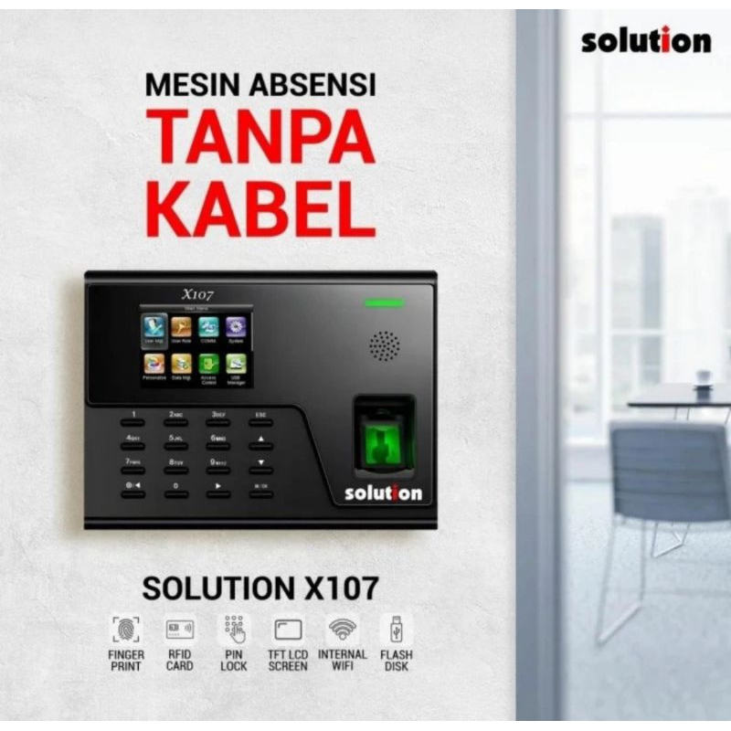 Jual Mesin absensi wifi solution x107 fingerprint akses door mesin absen support adms cloud web ...