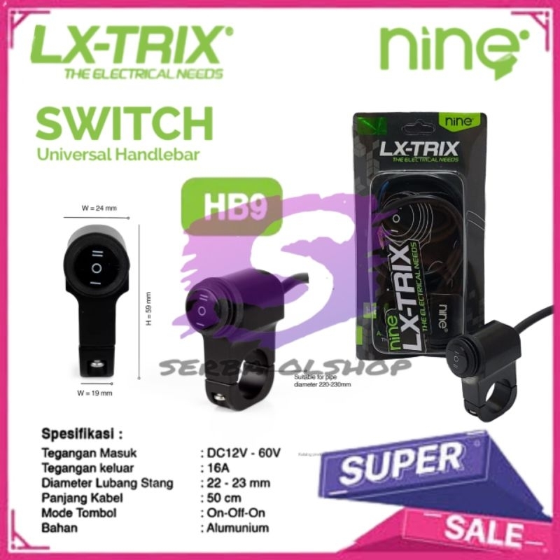 Jual NINE LX- TRIX SAKLAR STANG HB1-S/ HB-7 DAN HB9 3 FUNGSI ON OFF LAMPU MOTOR BY 9 NINE ...