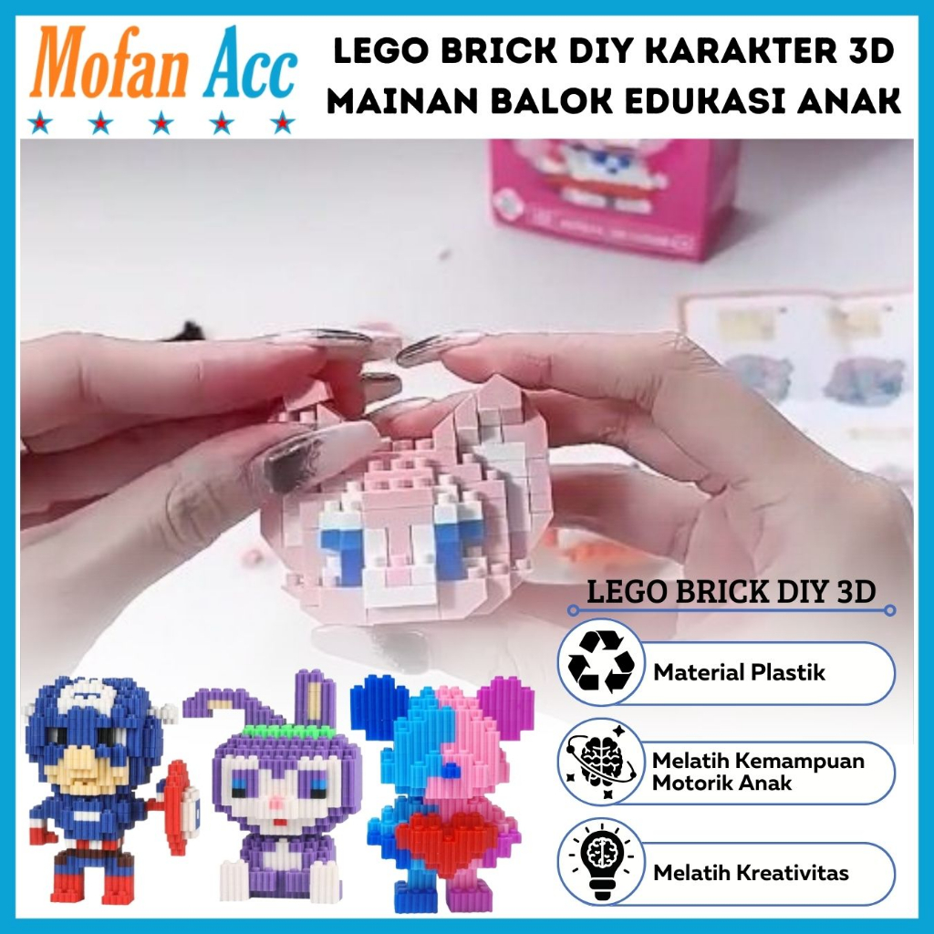 Jual Lego Brick DIY 3D Karakter Kartun / Mainan Balok Susun Mini Motif ...