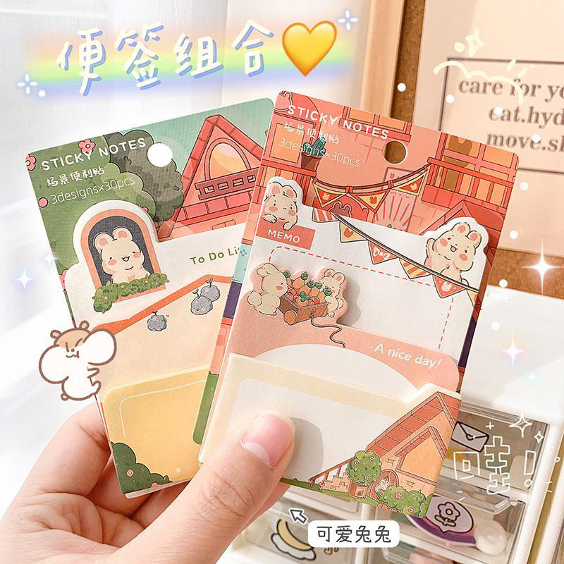 Jual MULTI LAYER STICKY NOTE TIGA UKURAN | KONBINASI POST IT 3in1 ...
