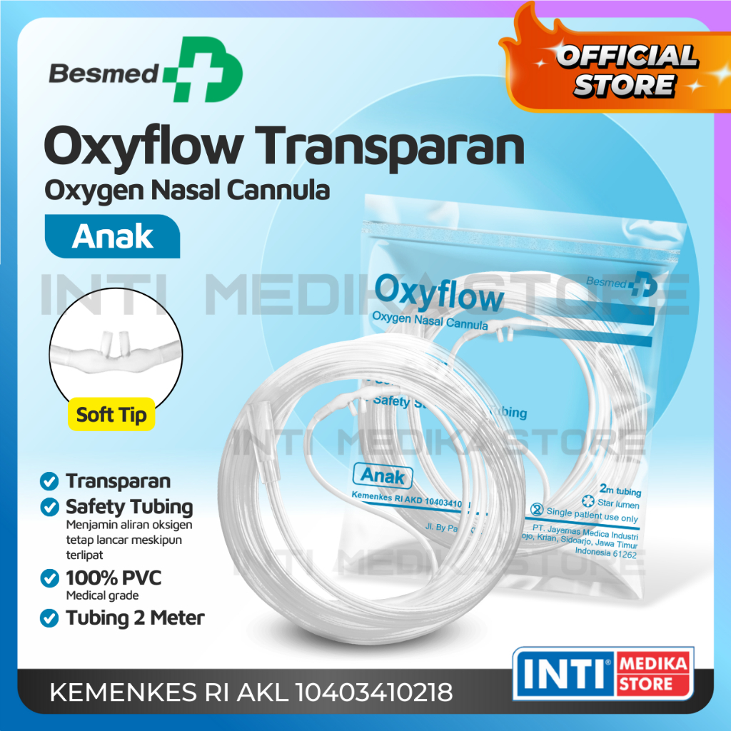 Jual BESMED - Oxyflow TRANSPARAN Nasal Cannula Selang Oksigen Anak ...