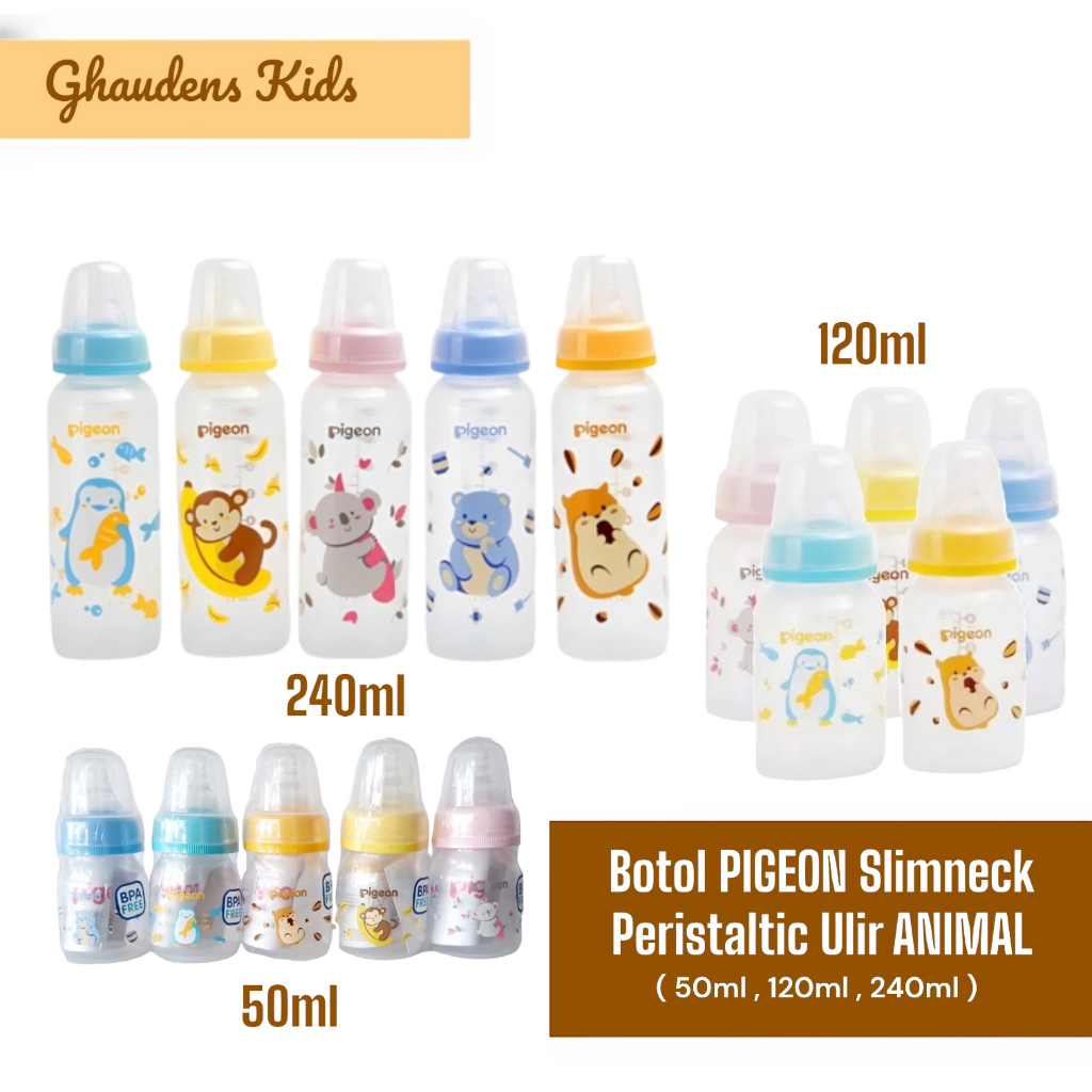 Jual Botol Susu Pigeon Slim Neck Peristaltic Ulir PP RP/Botol Pigeon ...