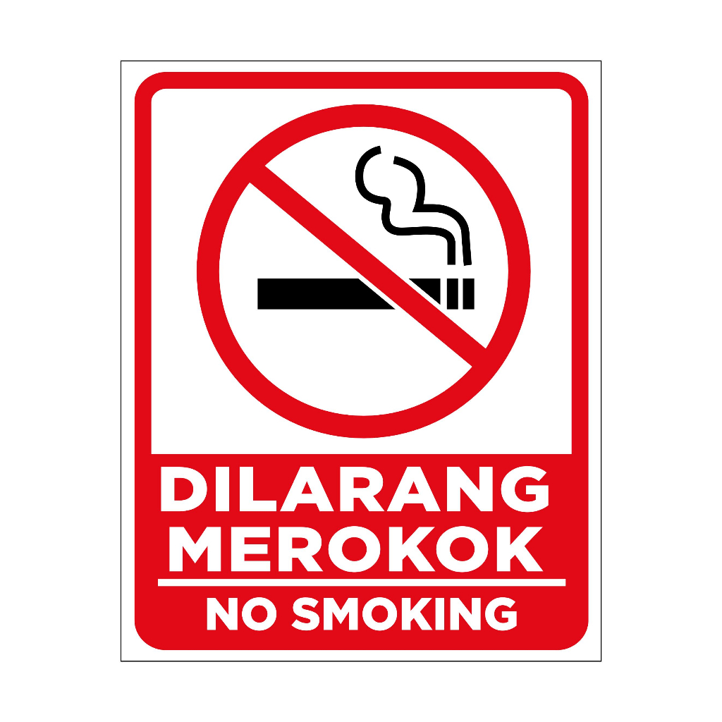 Jual STIKER DILARANG MEROKOK / NO SMOKING Uk. 20 x 25 CM SIGN RAMBU K3 ...