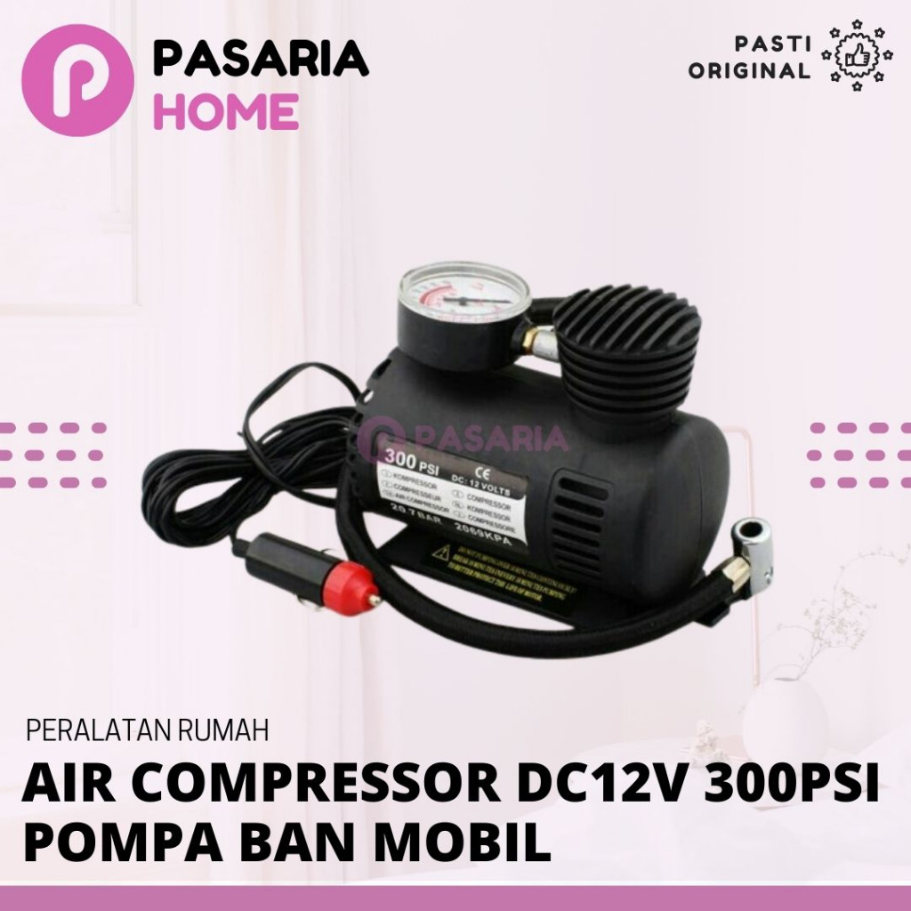 Jual POMPA BAN MOBIL DC 12V 300 PSI Pemompa Air Compressor Motor ...
