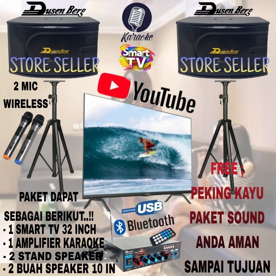 Jual KARAOKE SET DUSENBERG 10 INCH PLUS TV 32 INCH SMART TV YOUTUBE ...