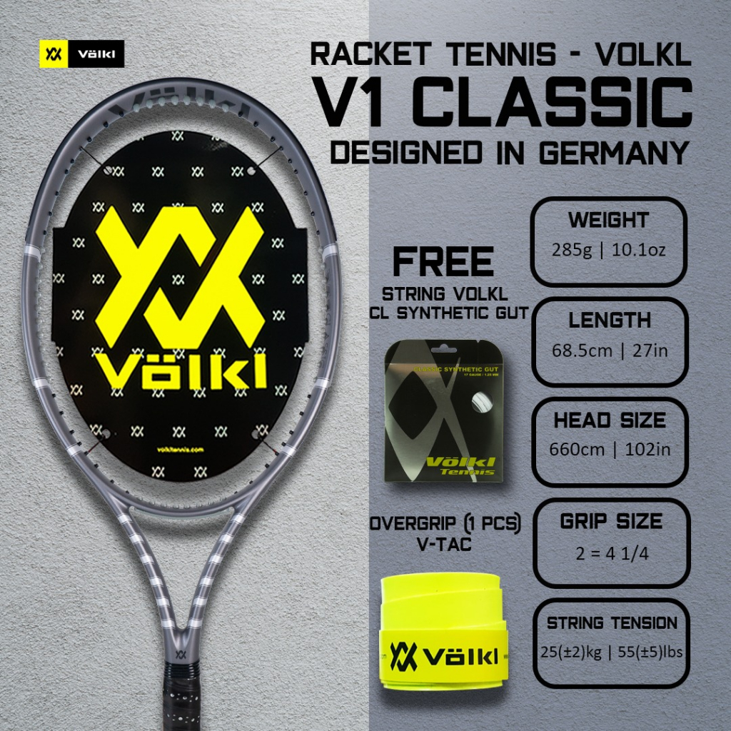 Jual Raket Tenis Tennis Volkl V1 Classic String Volkl CL Synthetic Gut ...