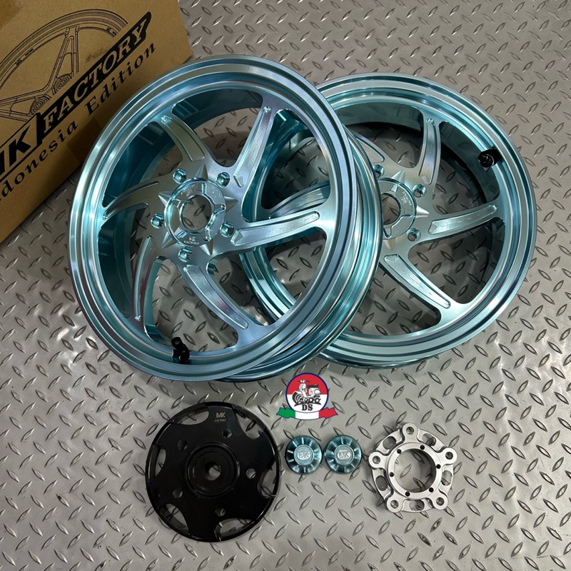 Jual Velg MK FACTORY MK9 Ice Blue 12" Front & Rear Vespa Sprint ...