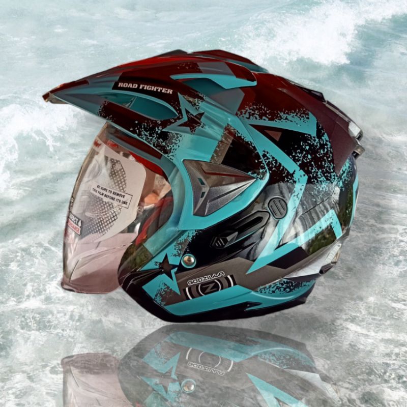 Jual Helm NHK Godzilla Star X Biru Tosca / Helm NHK Half Face / Helm ...