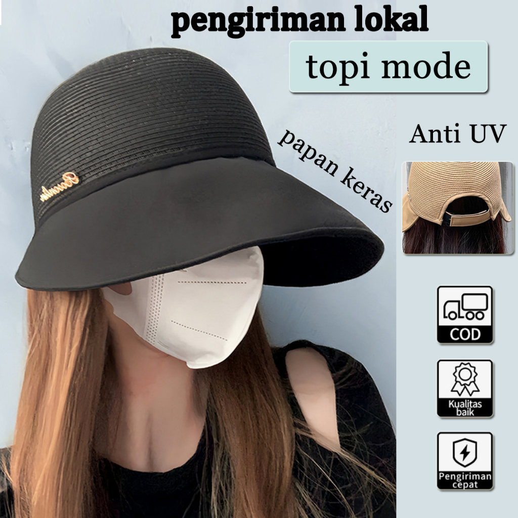 Jual Topi Matahari Wanita Impor Versi Korea, Desain Topi Jerami Pantai ...