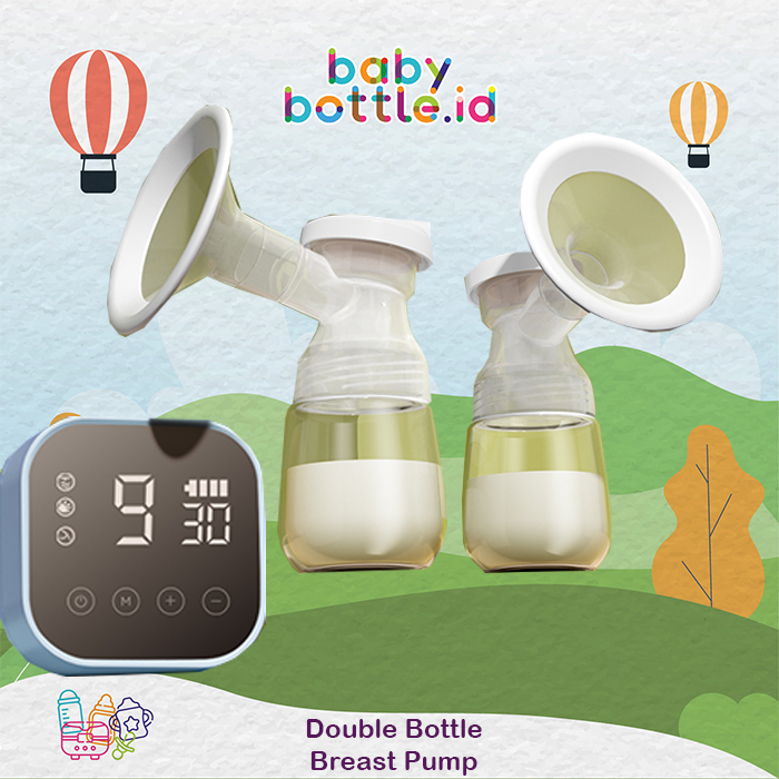 Jual Double Electric Breast Pump Portable PP Baby Bottle Rechargeable ...