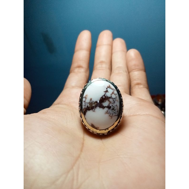 Jual cincin batu pirus Persia putih | Shopee Indonesia