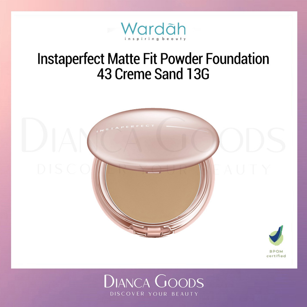 Jual WARDAH Instaperfect Matte Fit Powder Foundation 43 Creme Sand 13g ...