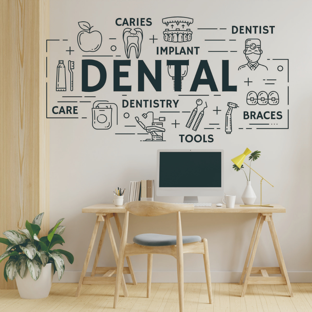 Jual Wall Cutting Sticker Vinyl Dental Clinic Room | Shopee Indonesia