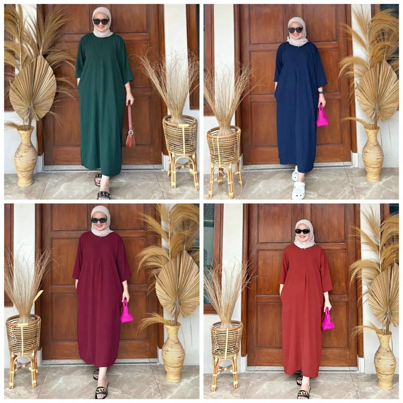 Jual DASTER POLOS CRINKLE AIRFLOW DASTER GAMIS BUSUI TANGAN 3/4 ...