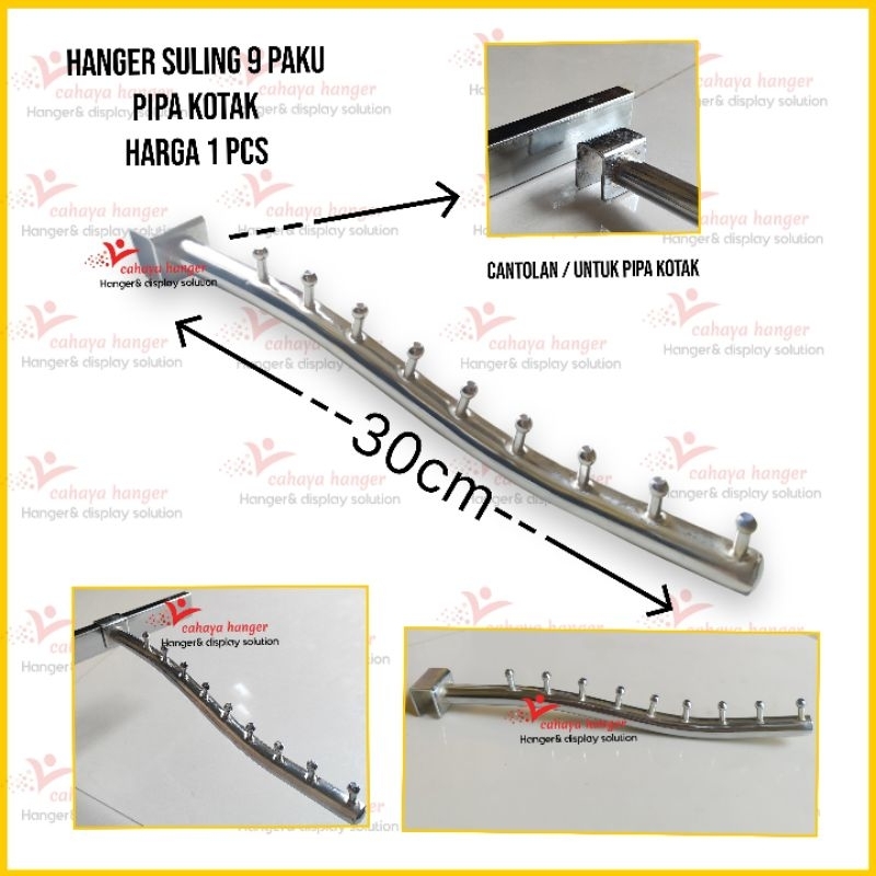 Jual hanger suling pipa kotak 9 paku belalai hanger suling cantolan ...