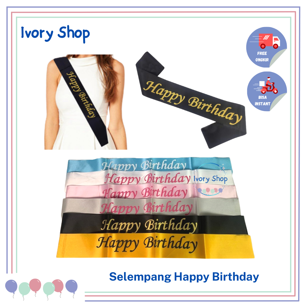 Jual Selempang Happy Birthday sash / Selendang HBD ulang tahun anak ...