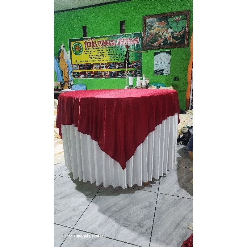 Jual cover meja bulat diameter 120cm tinggi 75 plus variasi atas ...