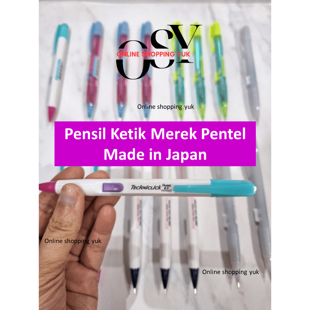 Jual TECHNICLICK PD105C MECHANICAL PENCIL 0.5mm , PENSIL KETIK PENTEL ...