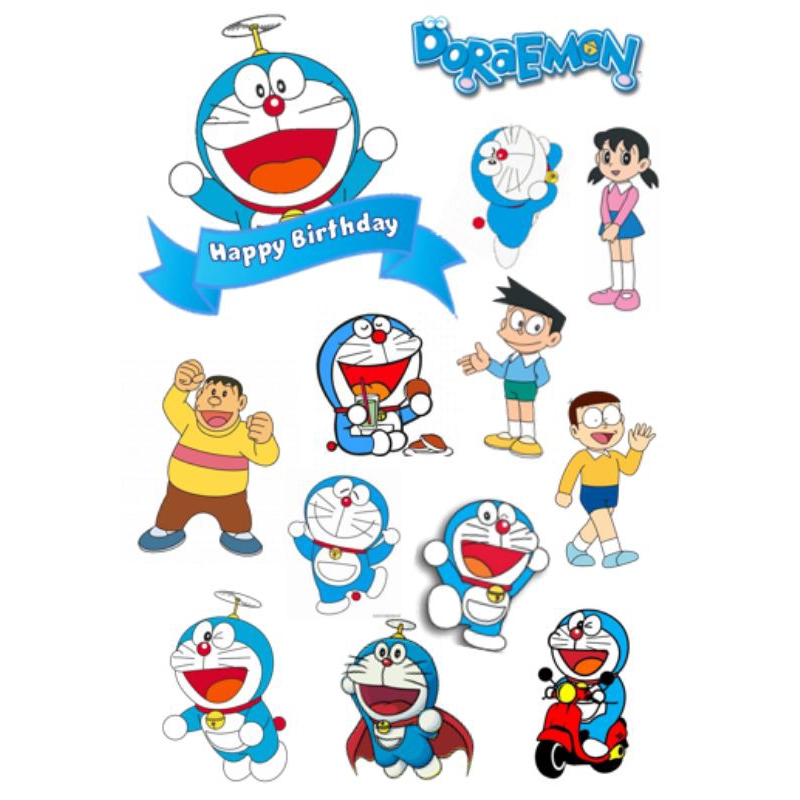 Jual TOPPER DORAEMON Custom/Hiasan Kue ULTAH tema doraemon | Shopee ...