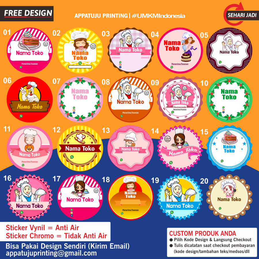 Jual Stiker Label / Stiker Kemasan / Stiker Produk Cutting Custom FREE ...