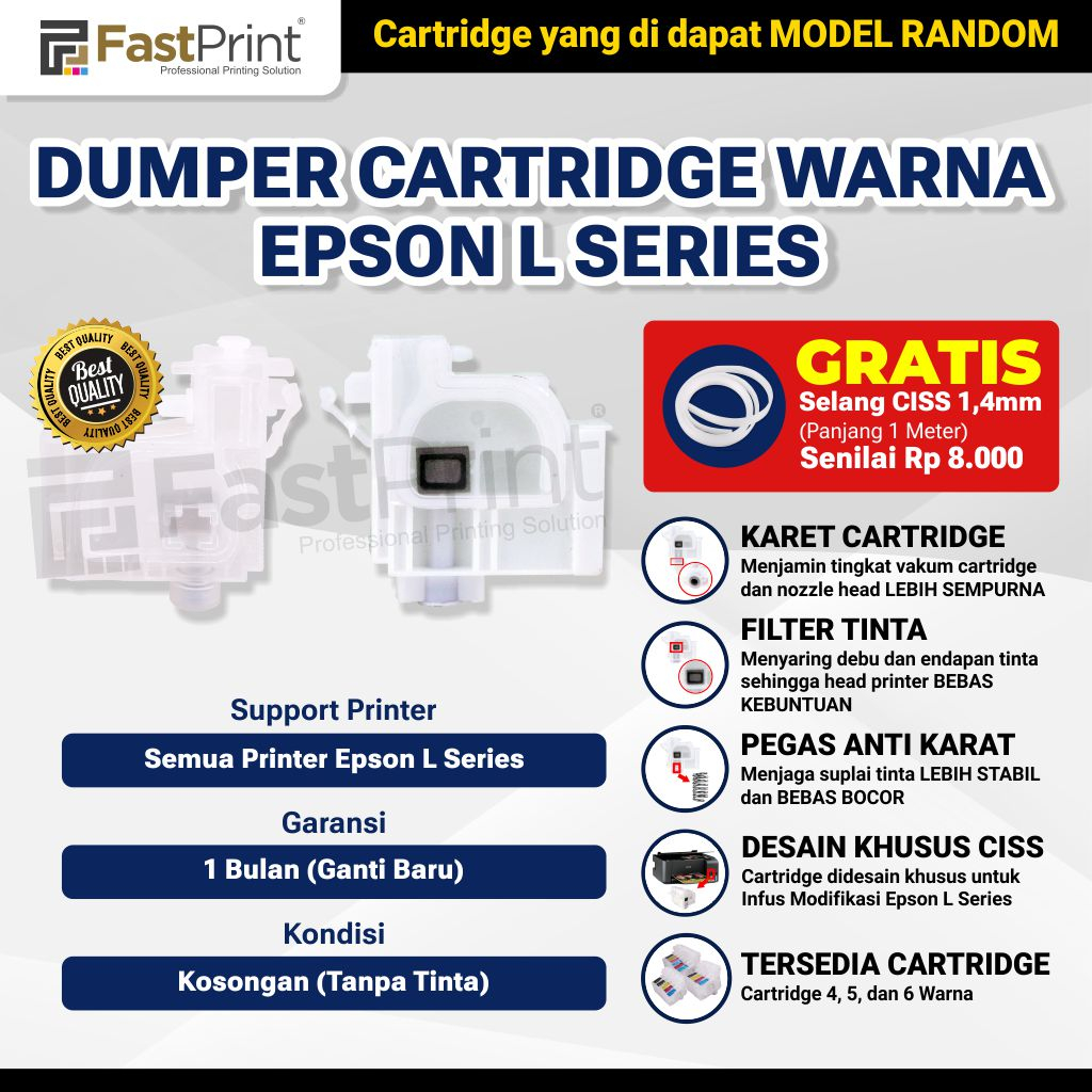 Jual Fast Print Damper Cartridge CISS Epson L Series L100 L110 L120 ...