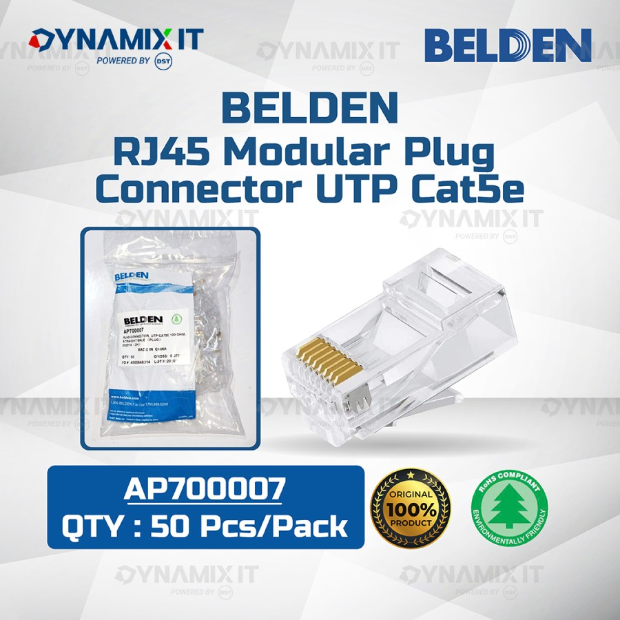 Jual Konektor BELDEN Modular Plug RJ45 UTP Cat.5e AP700007 original ...