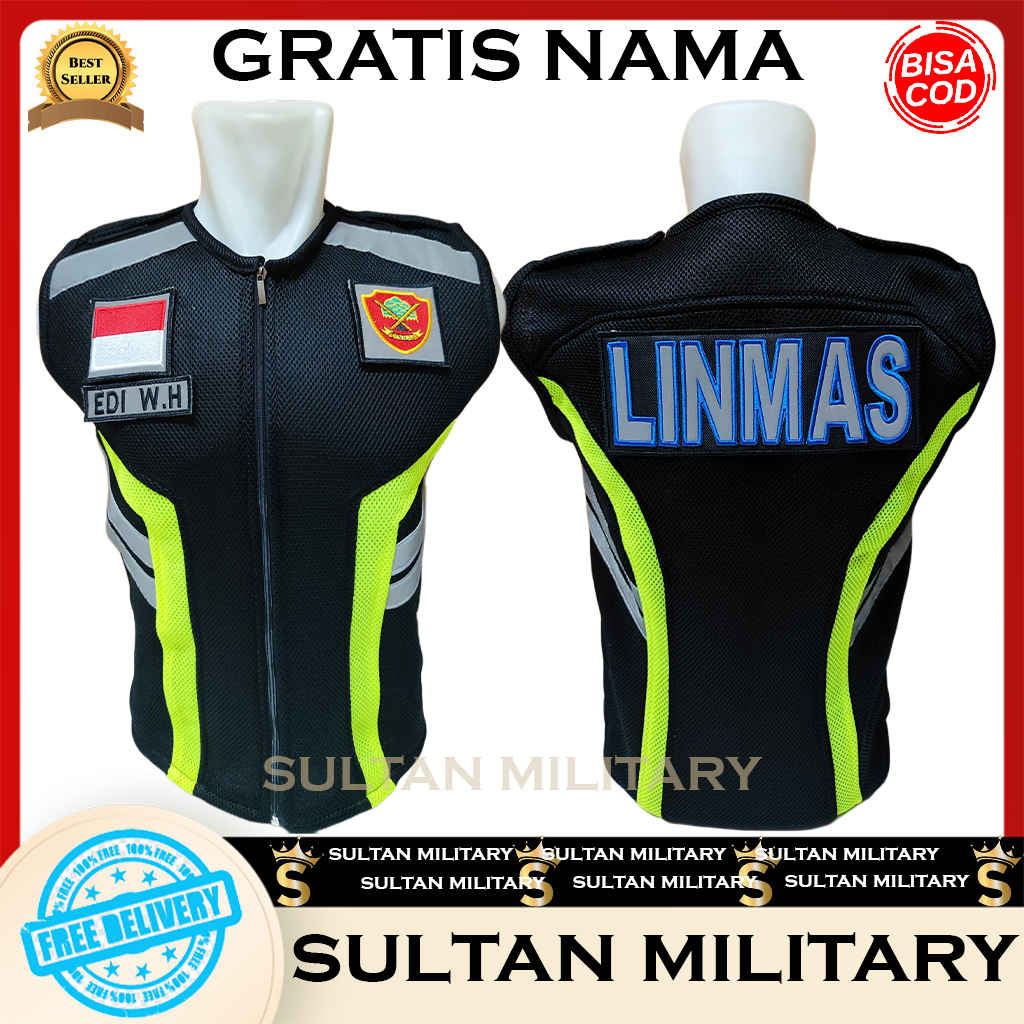 Jual Rompi Linmas Bahan Double Mesh Tebal Model Garis Hijau Terbaru ...