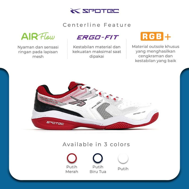 Jual SPOTEC Sepatu Tennis Centerline Putih-merah | Original spotec ...