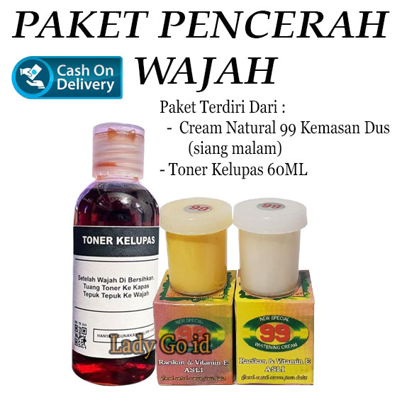 Jual Paket Cream Natural 99 Dus Siang & Malam + Toner flexol 60ML ...