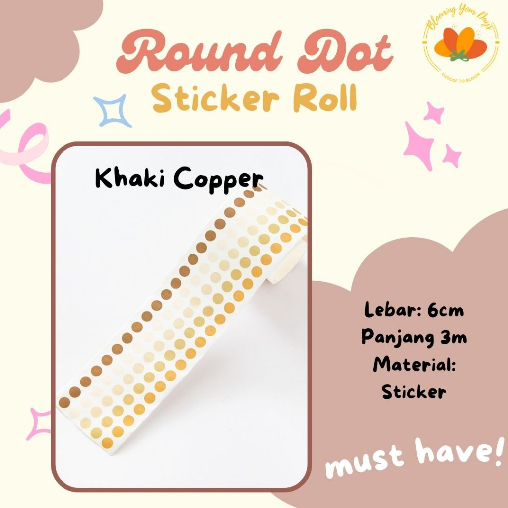 Jual bloomingyourdays Stiker Dot Roll bulat Sticker gulungan lingkaran murah lucu aesthetic ...