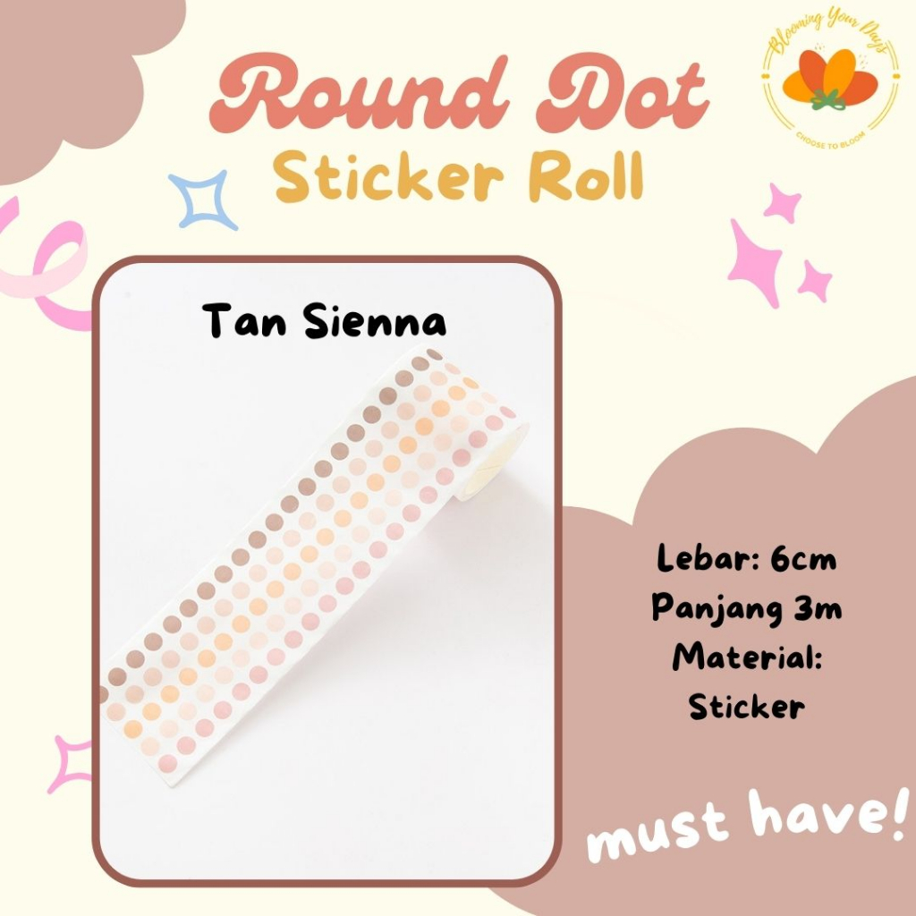 Jual bloomingyourdays Stiker Dot Roll bulat Sticker gulungan lingkaran ...