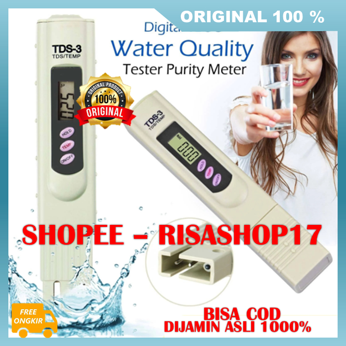 Jual TDS Meter 3 Alat Ukur Hidroponik Air Alat Ukur Kualitas Air 100% ...