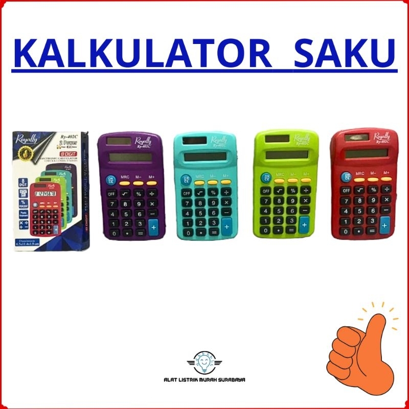 Jual Kalkulator mini / kalkulator saku 8 digit 2 power (cahaya & Batrai ...