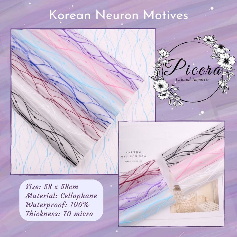 Jual Flower Wrapping Paper Korean Neuron Lace Pattern Cellophane ...
