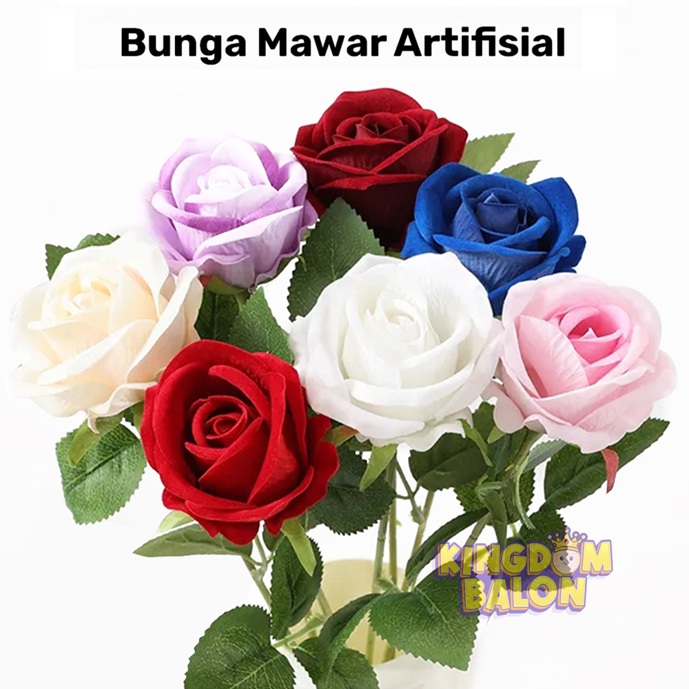 Jual Bunga Mawar hias 1 kuntum / Bunga Plastik Tanaman Artificial mawar ...