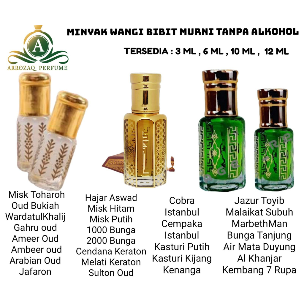 Jual Minyak Wangi Arab Bibit Murni Tanpa Alkohol Perfume Arab Tanpa ...