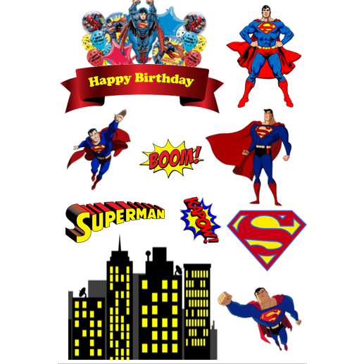 Jual Topper Cake SUPERMAN Custom/Hiasan Kue ULTAH Tema Superman ...