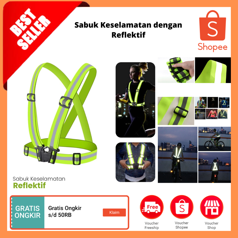 Jual Sabuk Keselamatan dengan Reflektif / Rompi Pakaian Berkendara Lari ...