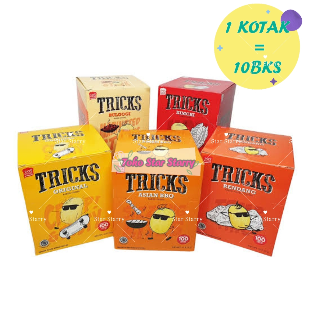 Jual [Per Ktk] Tricks Biskuit kentang potato baked chips Snack Viral ...