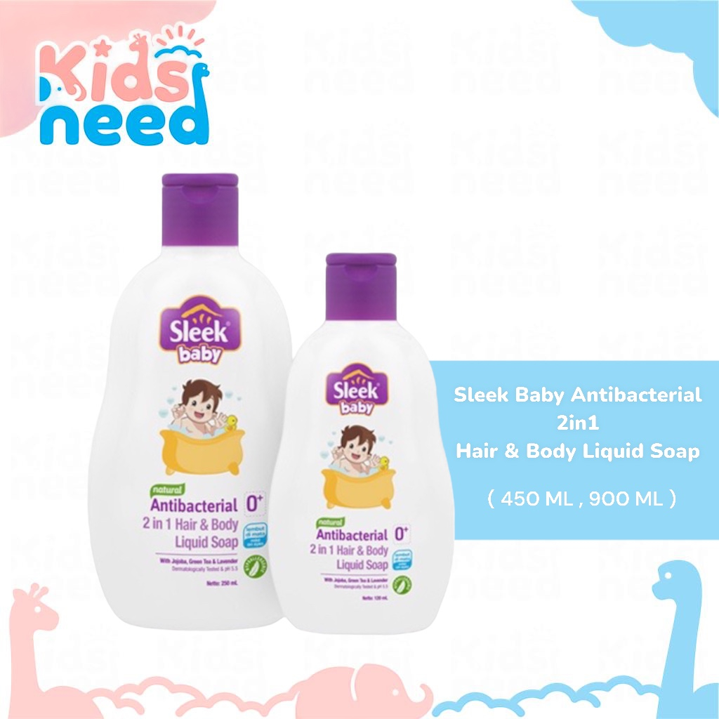 Jual Sleek Baby Antibacterial 2 in 1 Hair&Body Liquid Soap | Shopee ...