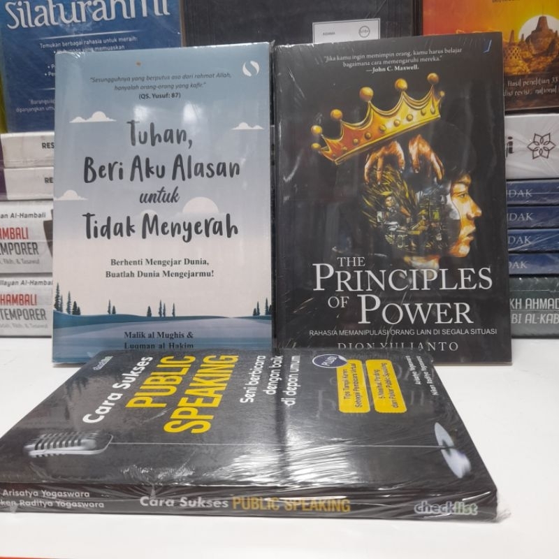 Jual Paket 3 buku tuhan beri aku alasan untuk tidak menyerah, the principles of power, dan ...