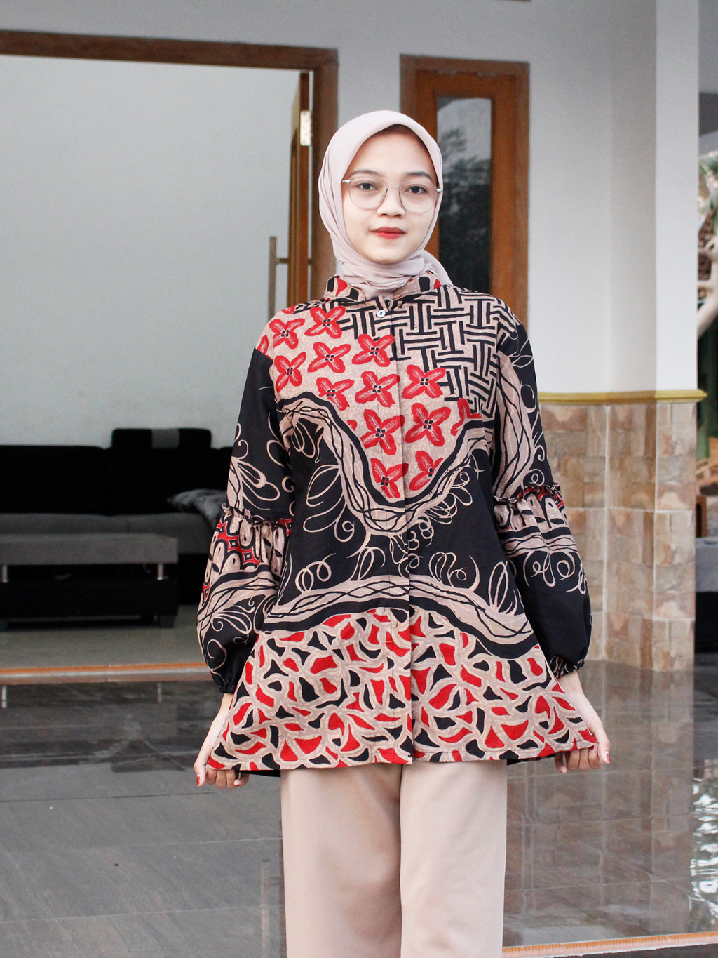 Jual INARA Blouse Atasan Baju Batik Wanita Kerja Kantor Modern Kekinian ...