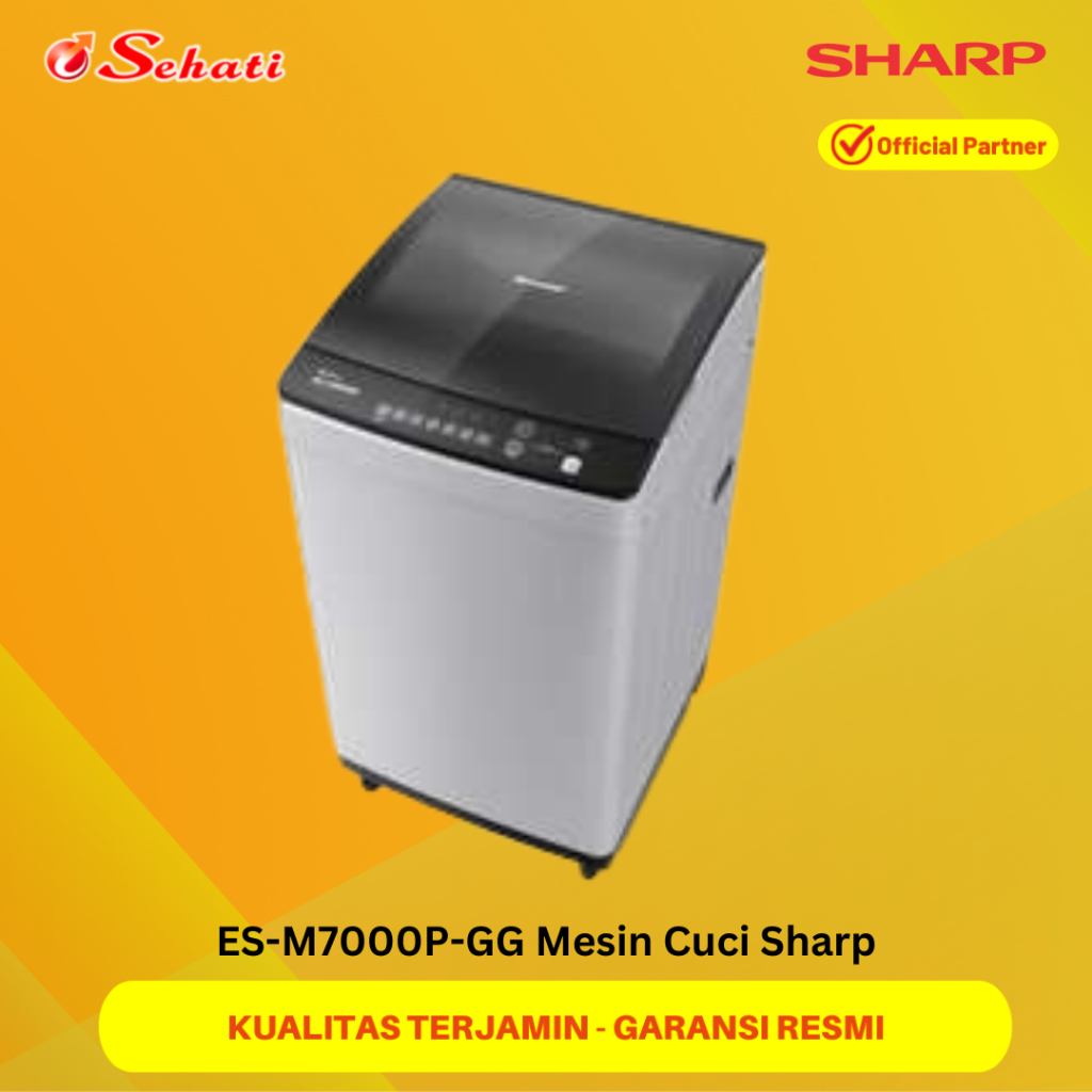 Jual SHARP ES-M7000P-GG Mesin Cuci Sharp 7KG Top Loading 1 Tabung Eco ...