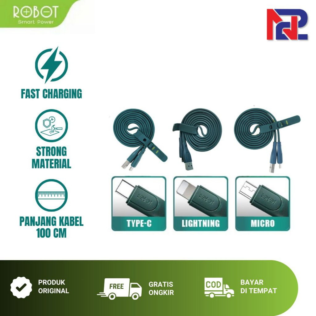 Jual ROBOT Kabel Data RGM100 RGL100 RGC100 2.1A 100CM Original | Shopee ...