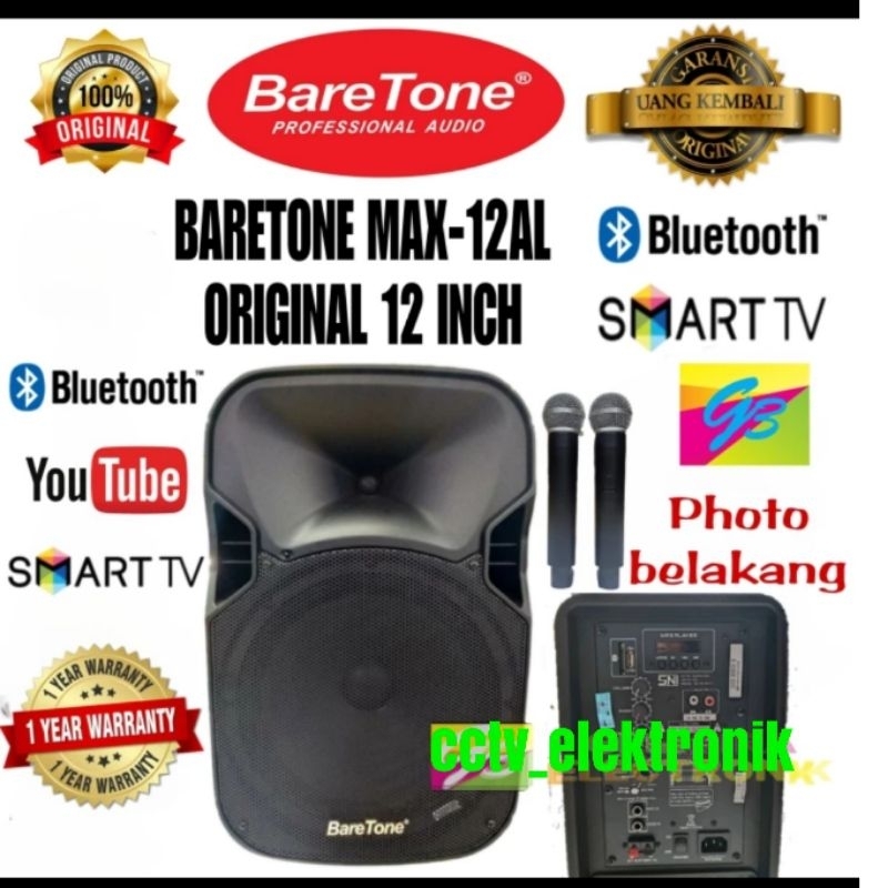 Jual SPEAKER PORTABLE BARETONE MAX 12AL RESMI BARETONE SPEAKER BLUTOOTH ...
