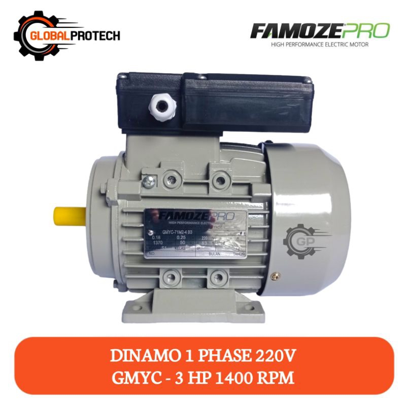 Jual Dinamo 1 Phase 3 HP 1400 RPM Tipe GMYC Famoze Pro 220V Elektro Motor Penggerak Mesin Diesel ...
